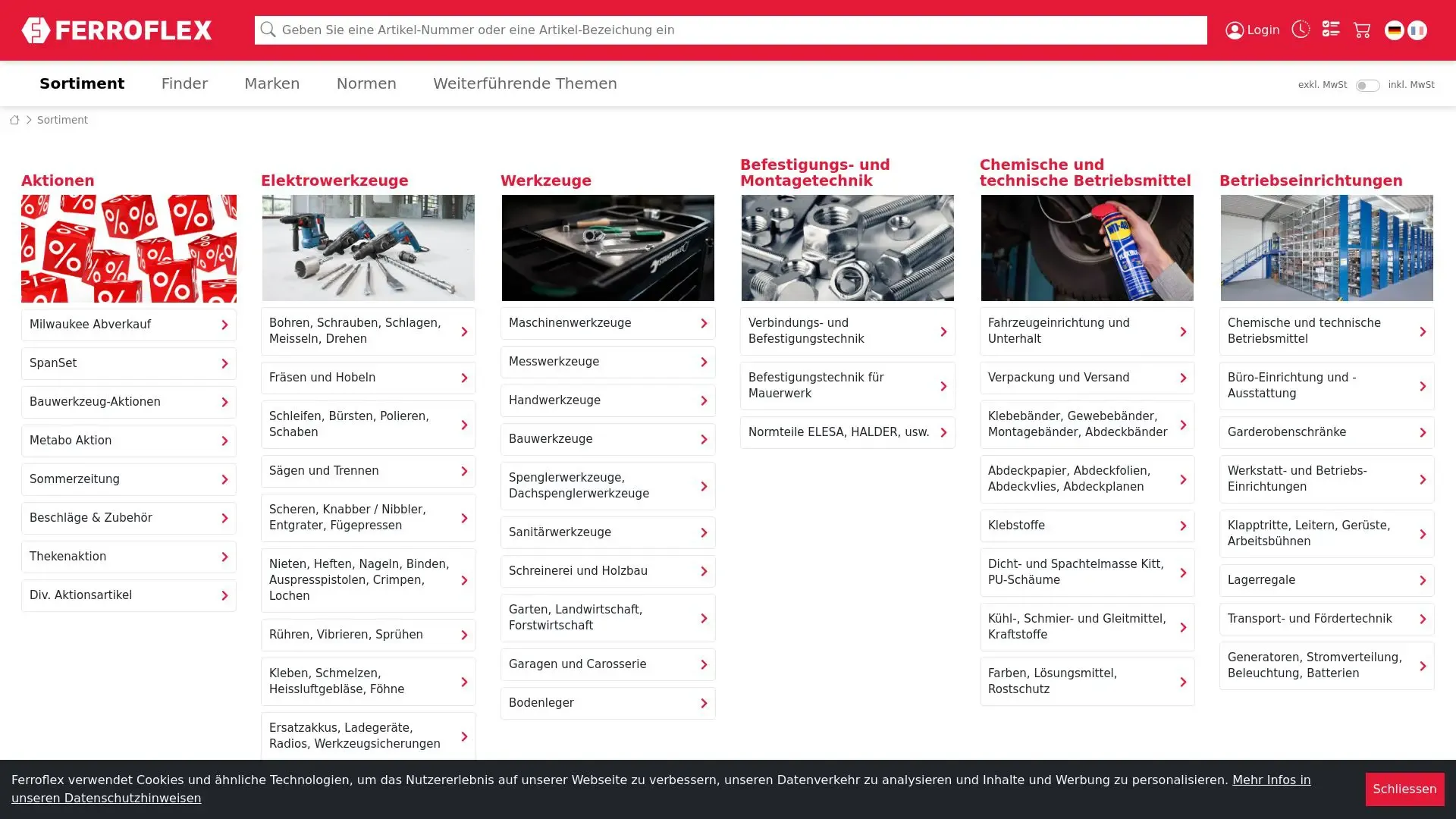 Onlineshop Ferroflex | Shopping Total